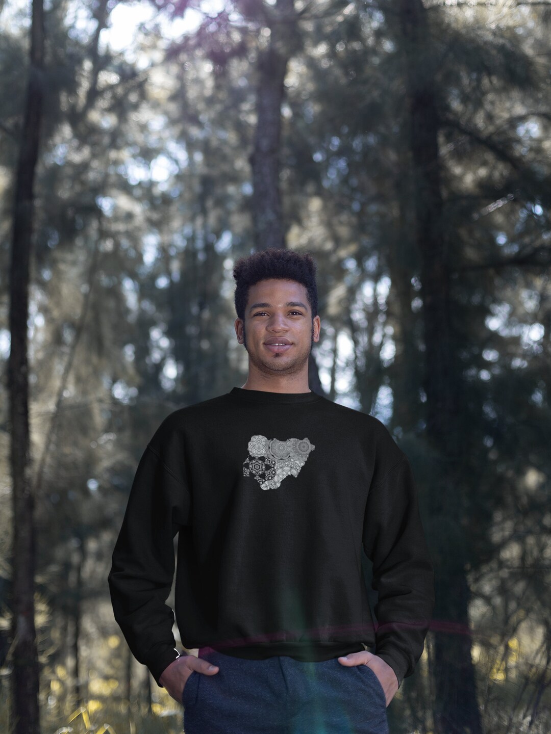 Nigerian Map Mandala Art Sweatshirt,african Sweater, Naija Sweater ...