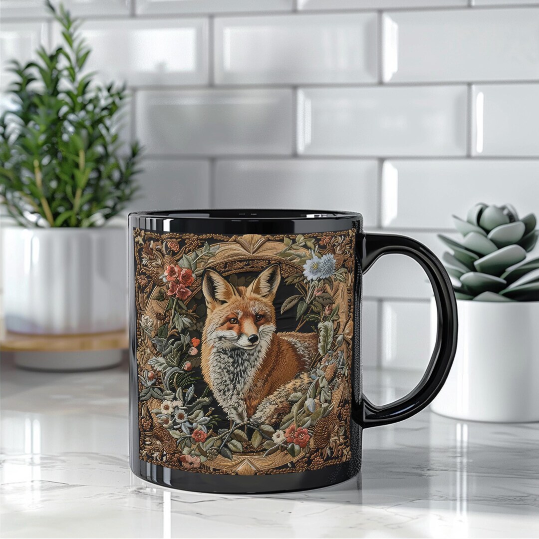 Gorgeous Fox Mug William Morris Inspired Victorian Aesthetic With Faux ...