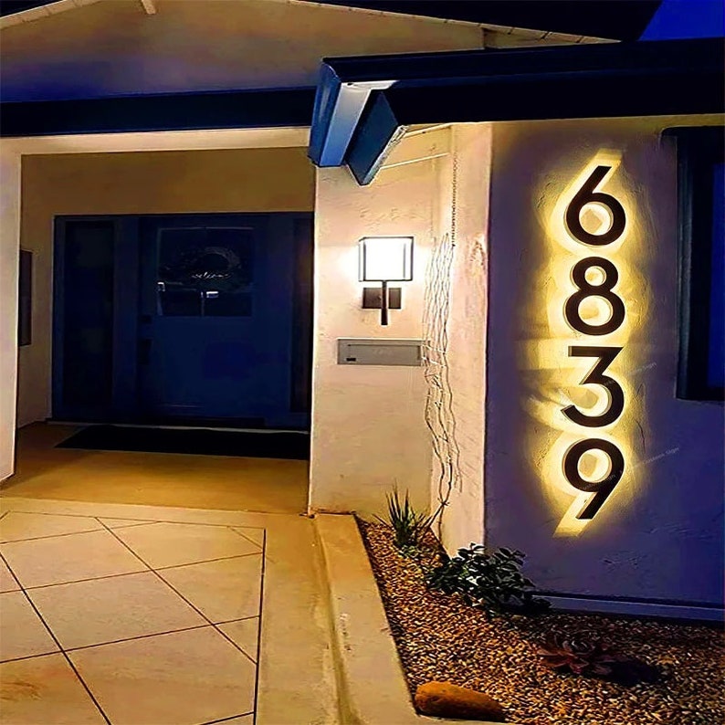 5 Modern LED Backlit House Address Numbers 3D - Etsy