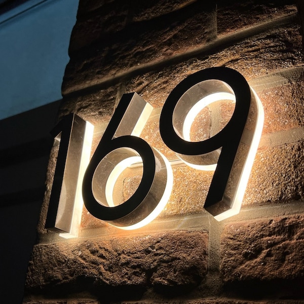 Solar Backlit House Numbers - Etsy
