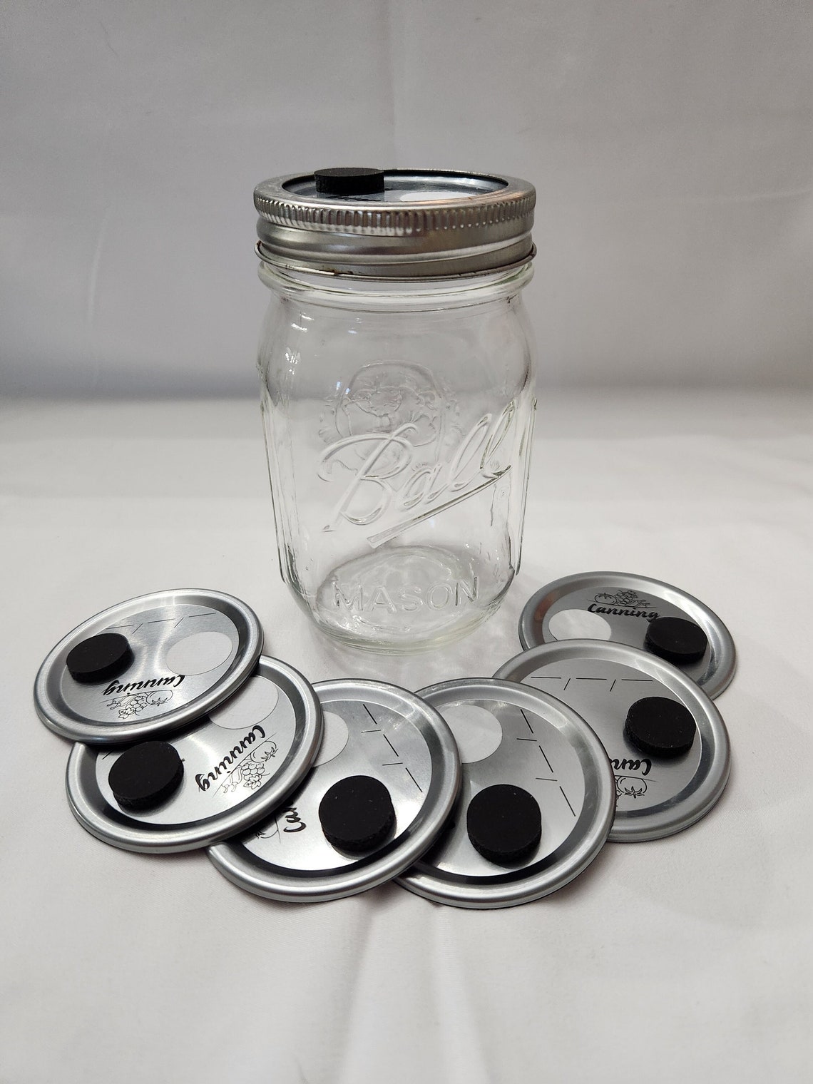 6 Pack of "regular Mouth" Lids With Injection Port & Filter - Etsy