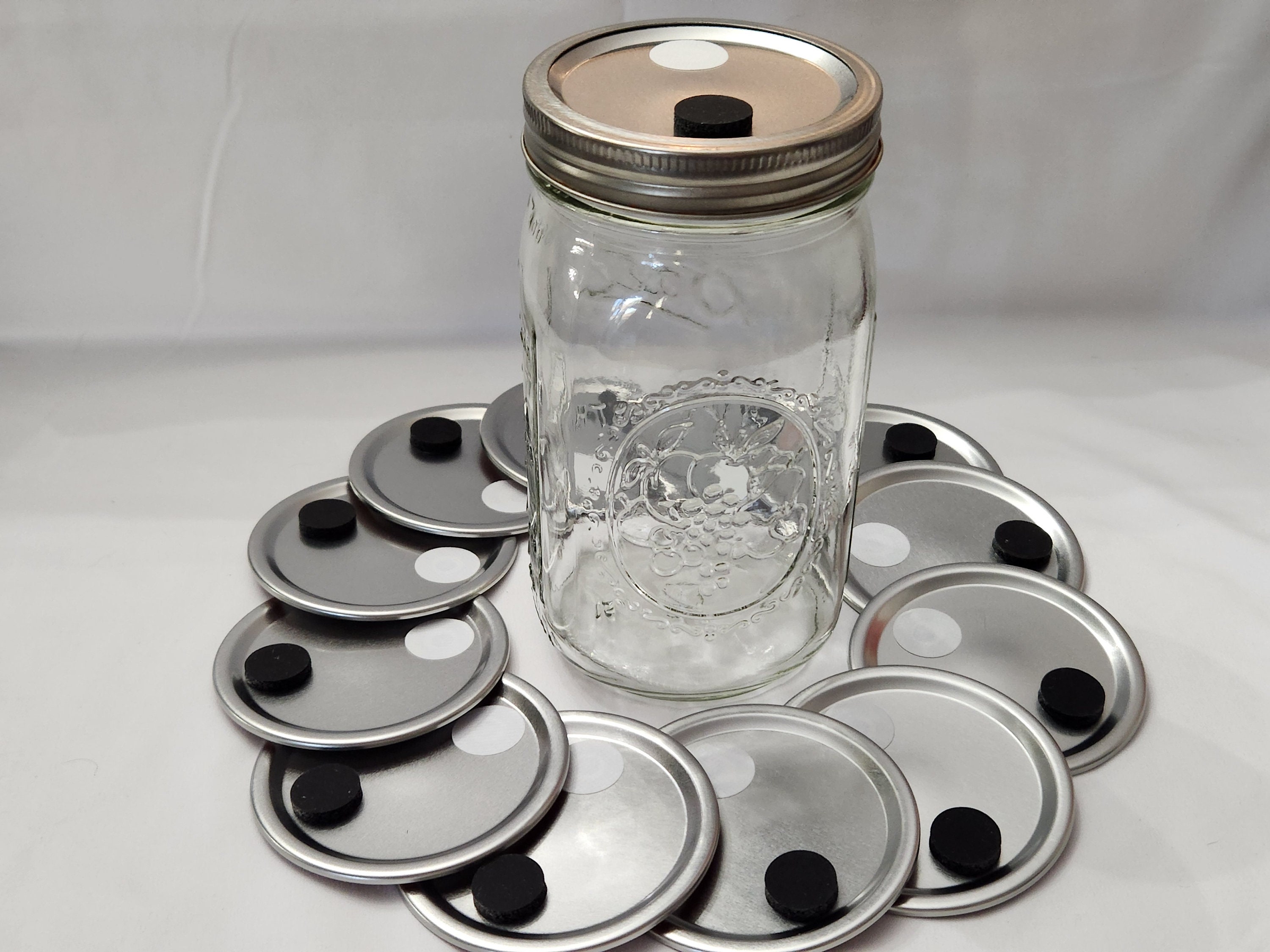 50 Pack "wide Mouth" Lids With Injection Port & Filter - Etsy