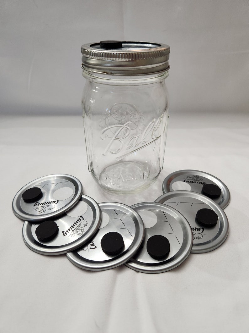 6 Pack "wide Mouth" Lids With Injection Port & Filter - Etsy
