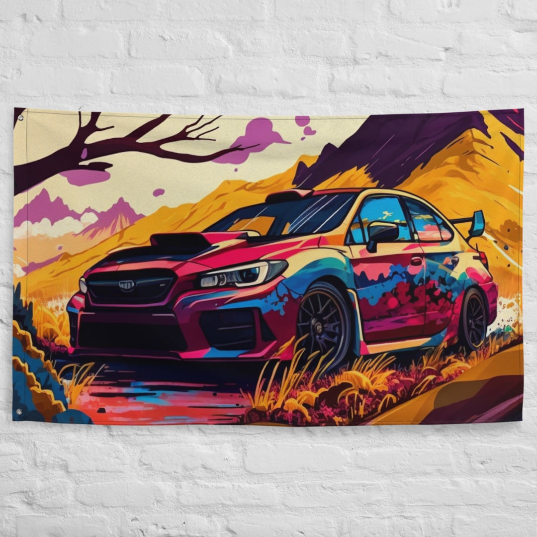 Colorful Subaru WRX Wall Flag, High Quality Material, Wall Art, Home ...