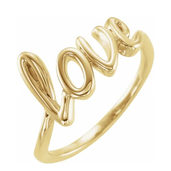 Gold Love Ring - Etsy