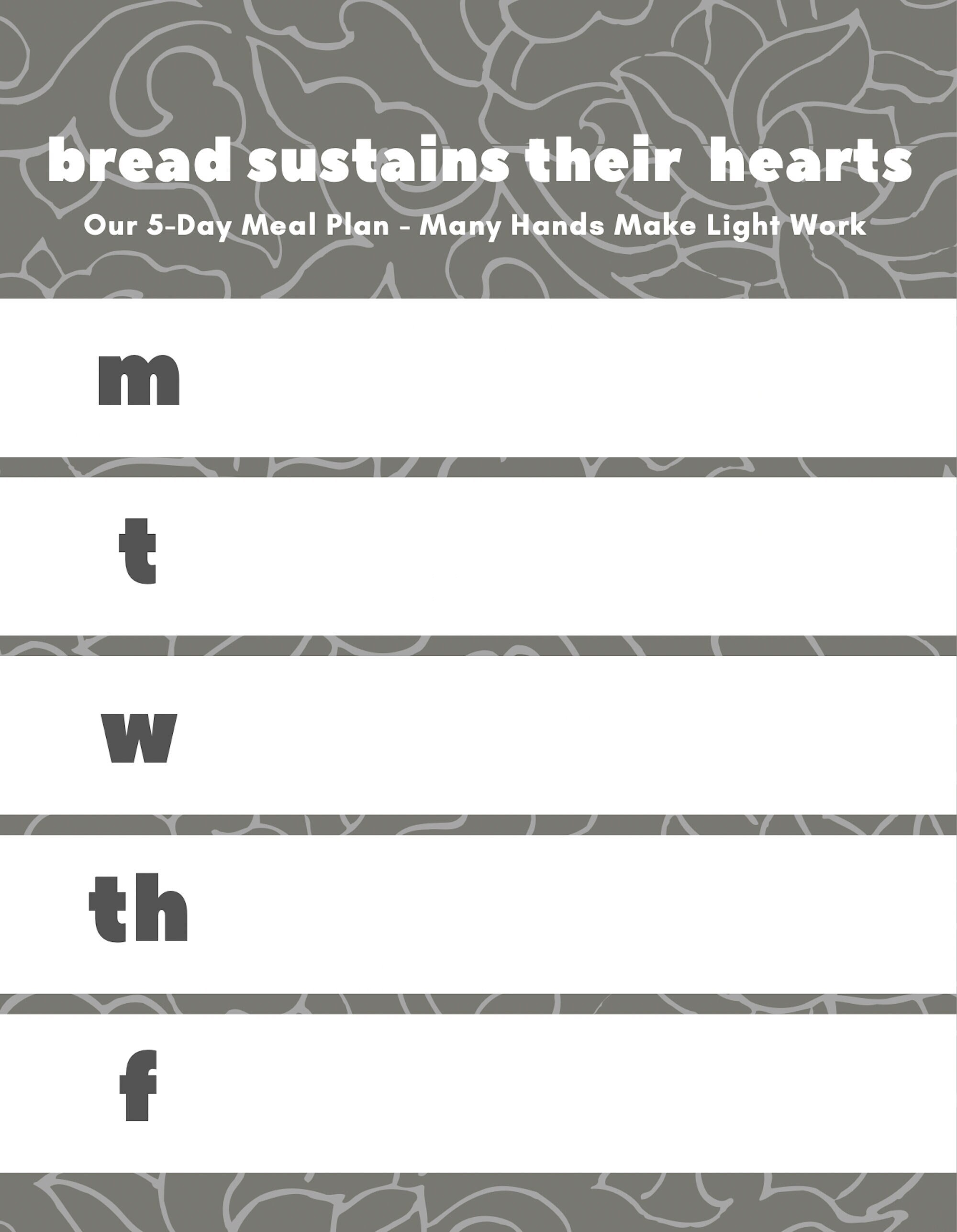 5 Day Meal Plan Template, Meal Planner, Printable Meal Planning ...