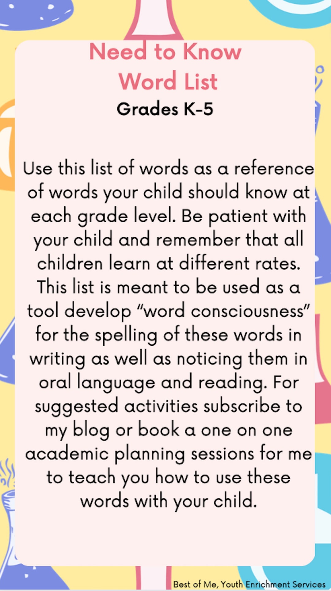 Words to Teach Your Learner, Spelling Help, Spelling Wordlist ...