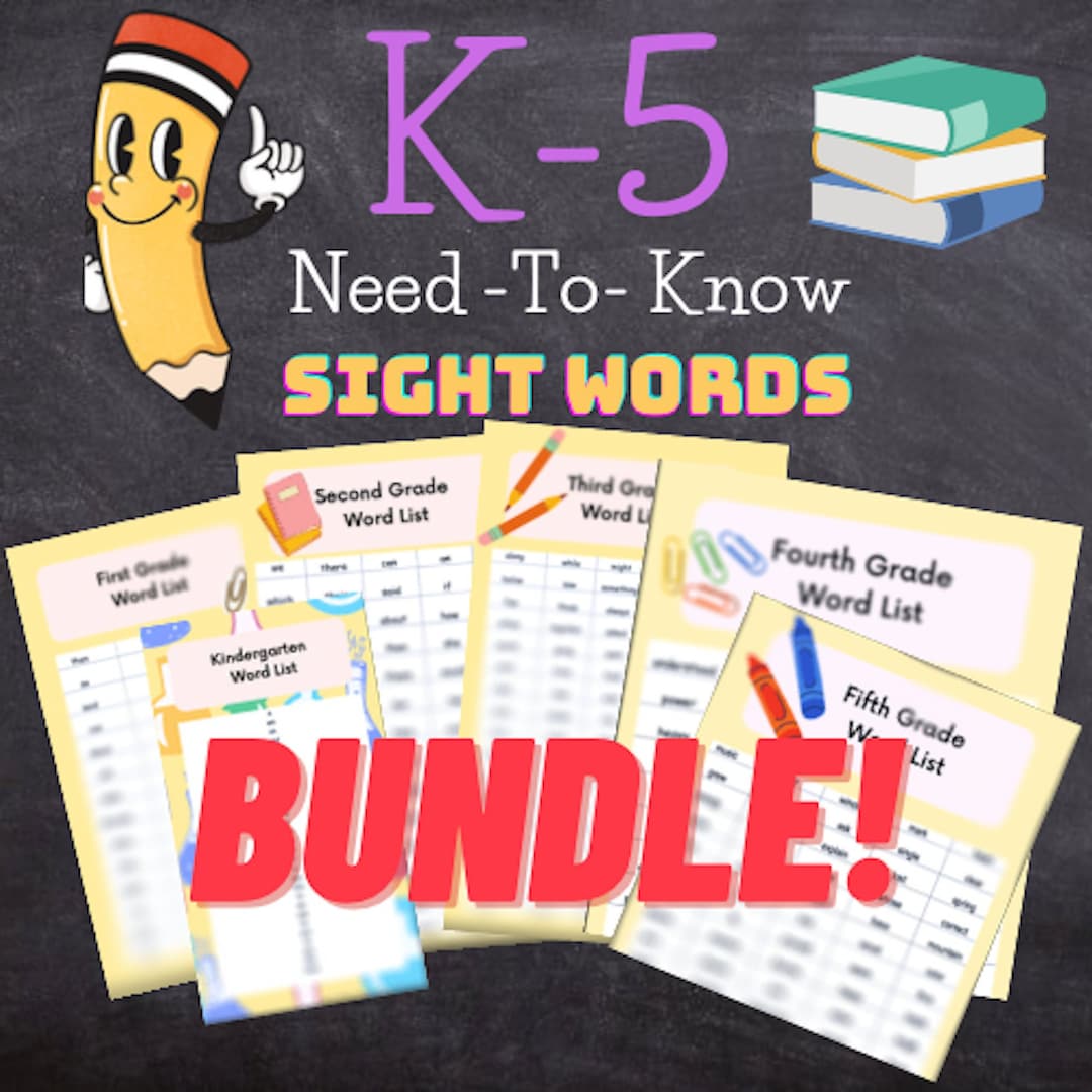 Spelling Word Bundle - K-6, Learn to Read With These Words, Spelling ...