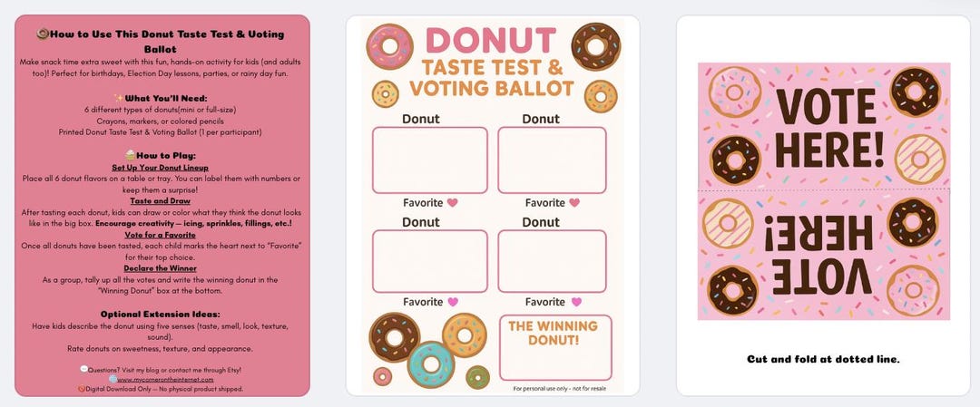 Donut Voting Activity for Kids | Classroom Voting & Decision Making ...