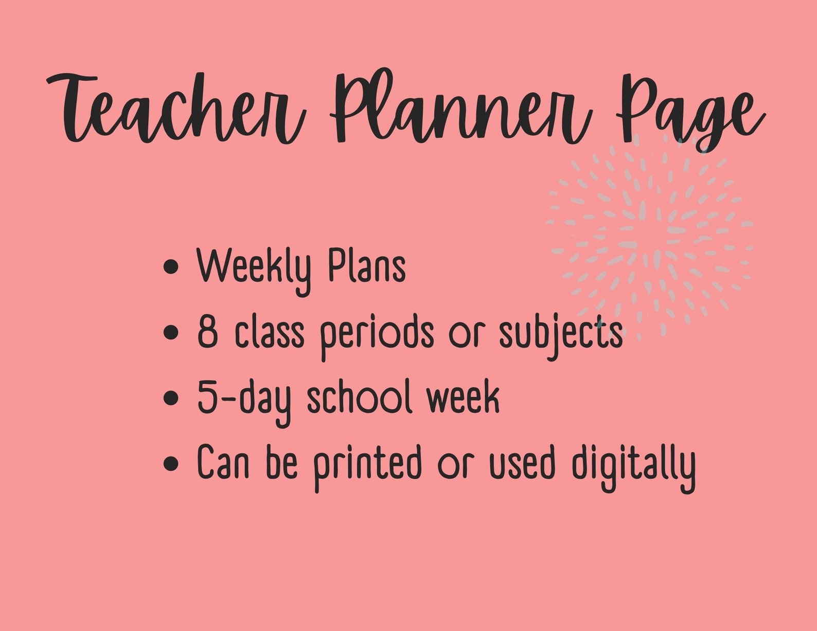 Editable! Teacher Weekly Lesson Plan Page - 8 Class Periods/subjects ...