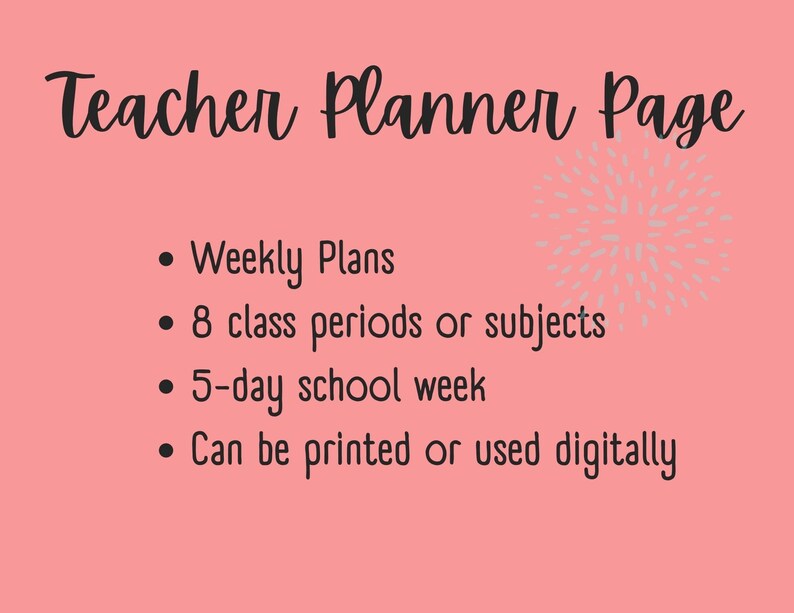 Editable! Teacher Weekly Lesson Plan Page - 8 Class Periods/subjects ...