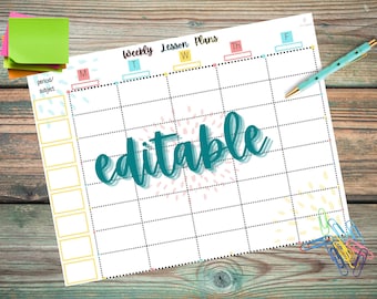 Lesson Plan Template EDITABLE - Etsy