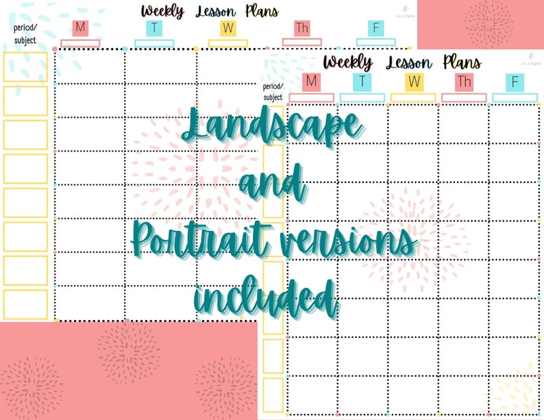 Editable! Teacher Weekly Lesson Plan Page - 8 Class Periods/subjects ...