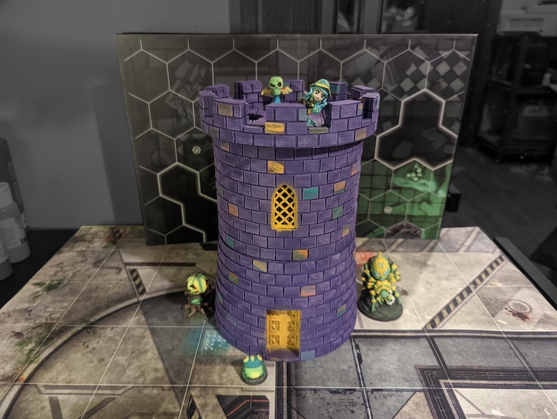 Round Castle Tower Terrain Set With Multiple Modular Floors Decorated ...
