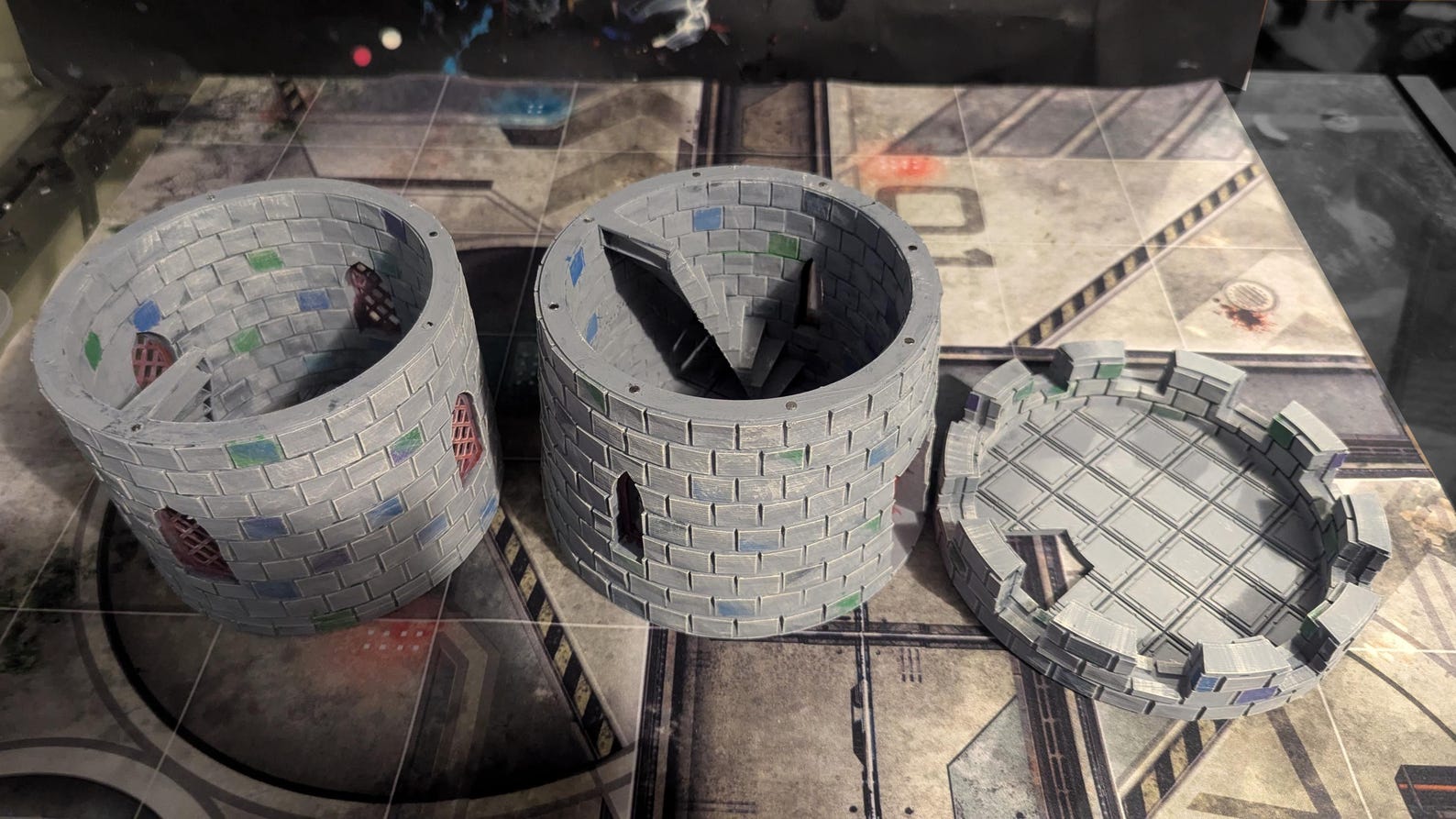 Round Castle Tower Terrain Set With Multiple Modular Floors Decorated ...