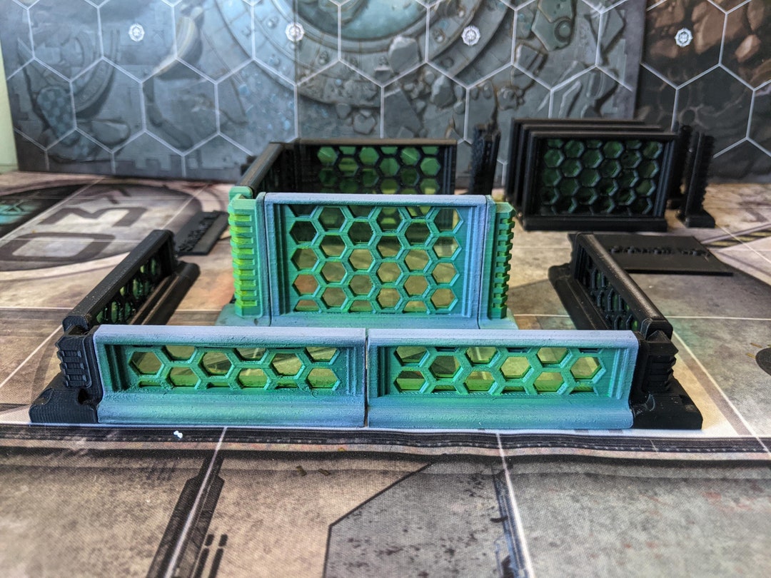 Scifi Shield Wall Terrain Set (24 Pieces) Modular With Magnets - Etsy