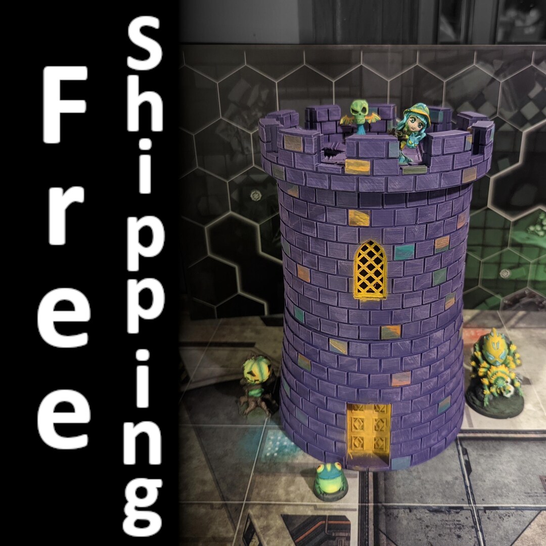 Round Castle Tower Terrain Set With Decorated Interior and Magnets - Etsy