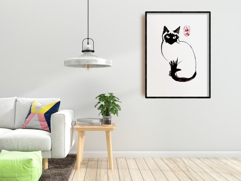 Siamese Cats Digital Art Siamese Cat Wall Art Digital - Etsy