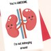 Funny Kidney Printable Valentine's Day Card, Digital Download Card for ...