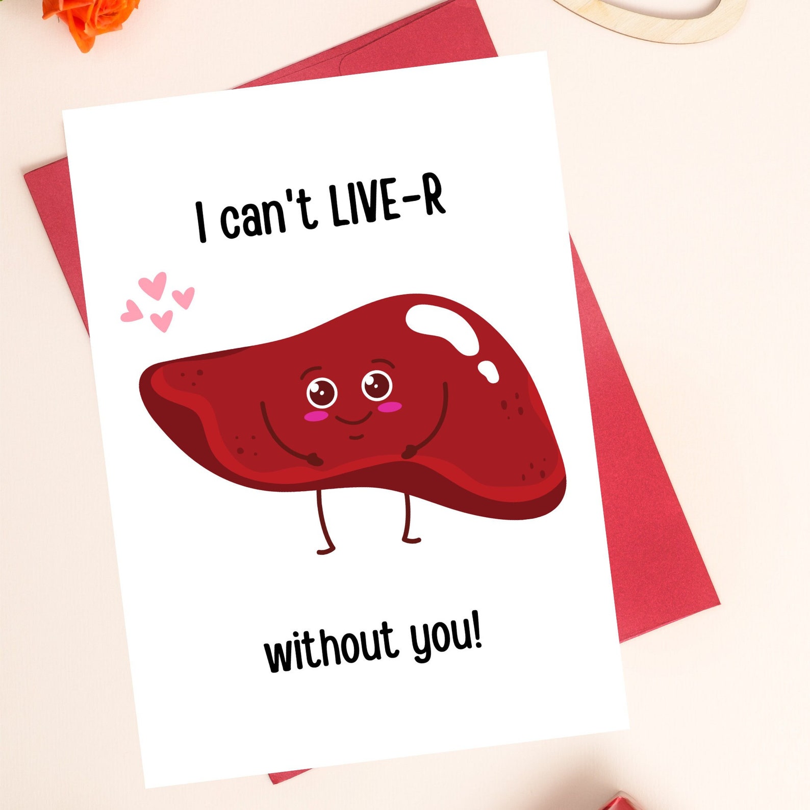 Funny Liver Printable Valentine's Day Card, Digital Download Card for ...