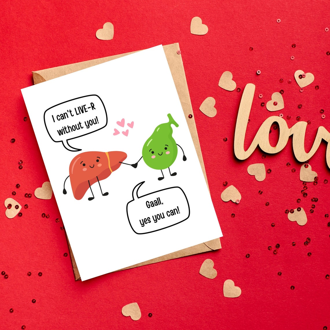 Funny Liver/gallbladder Valentine's Day Card, Clever Card for Medical ...