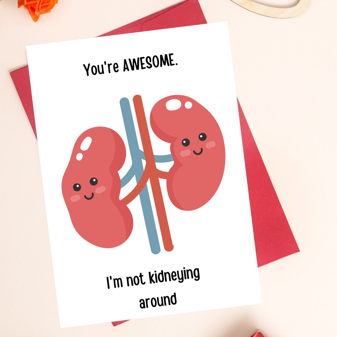 Funny Kidney Printable Valentine's Day Card, Digital Download Card for ...