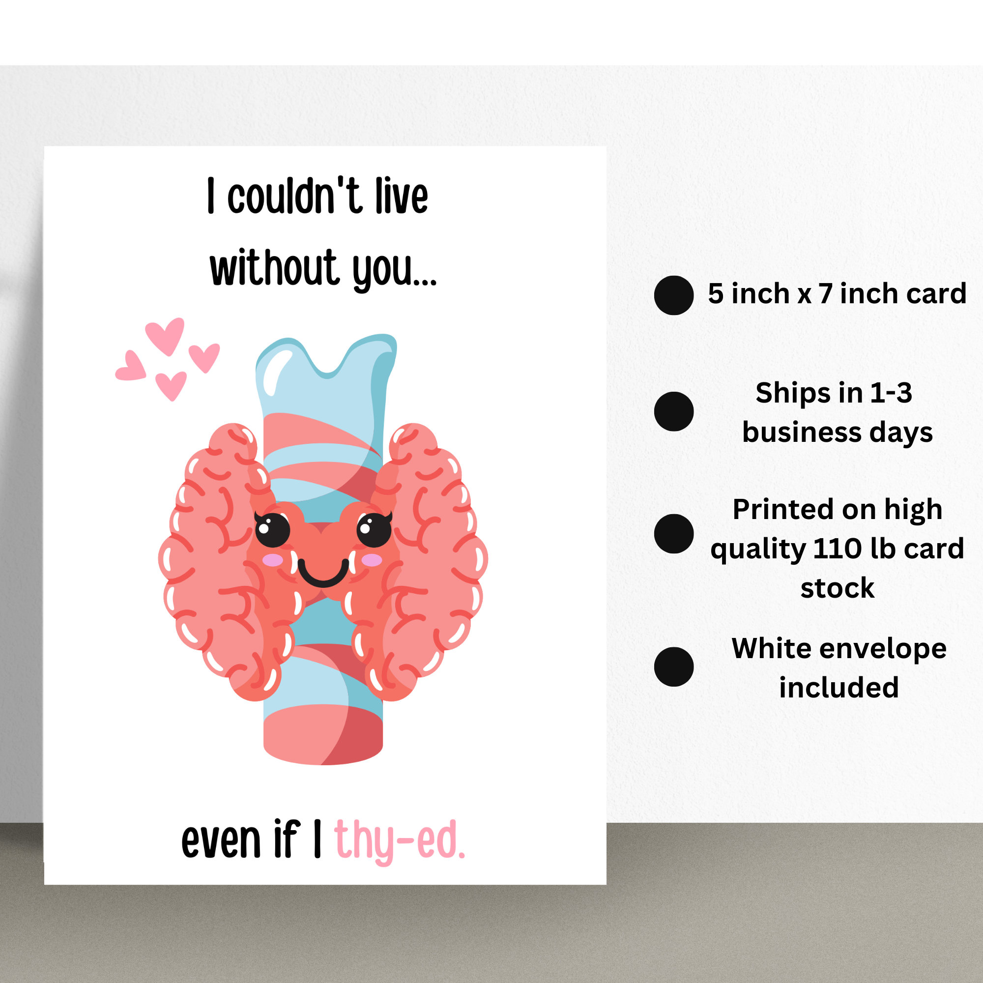 Funny Thyroid Valentine's Day Card, Clever Card for Medical Workers ...