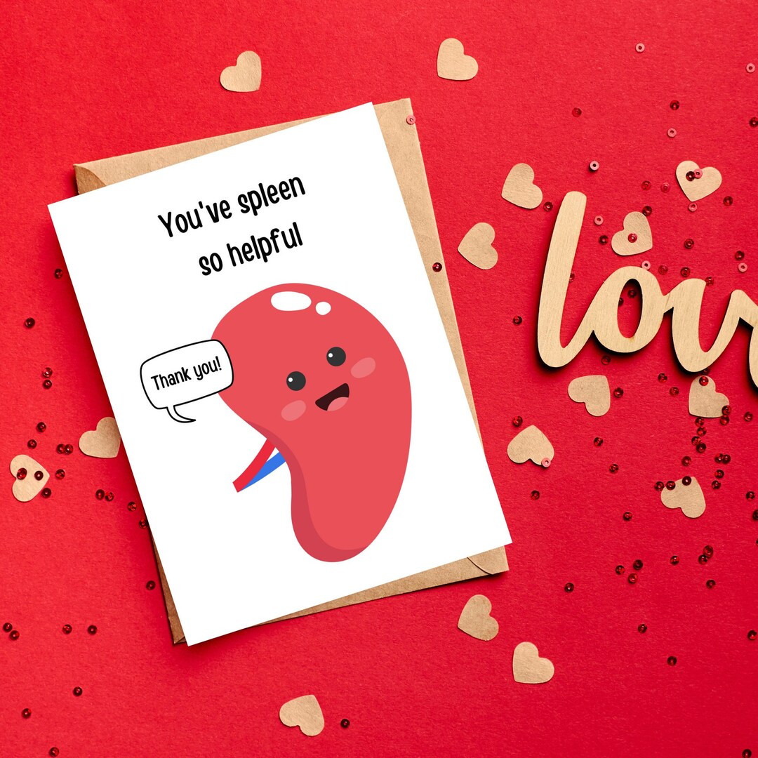 Funny Spleen Thank You Card, Clever Card for Medical Workers, Unique ...