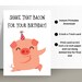 Funny Pig Printable Birthday Card, Digital Download Card for Pig Lovers ...