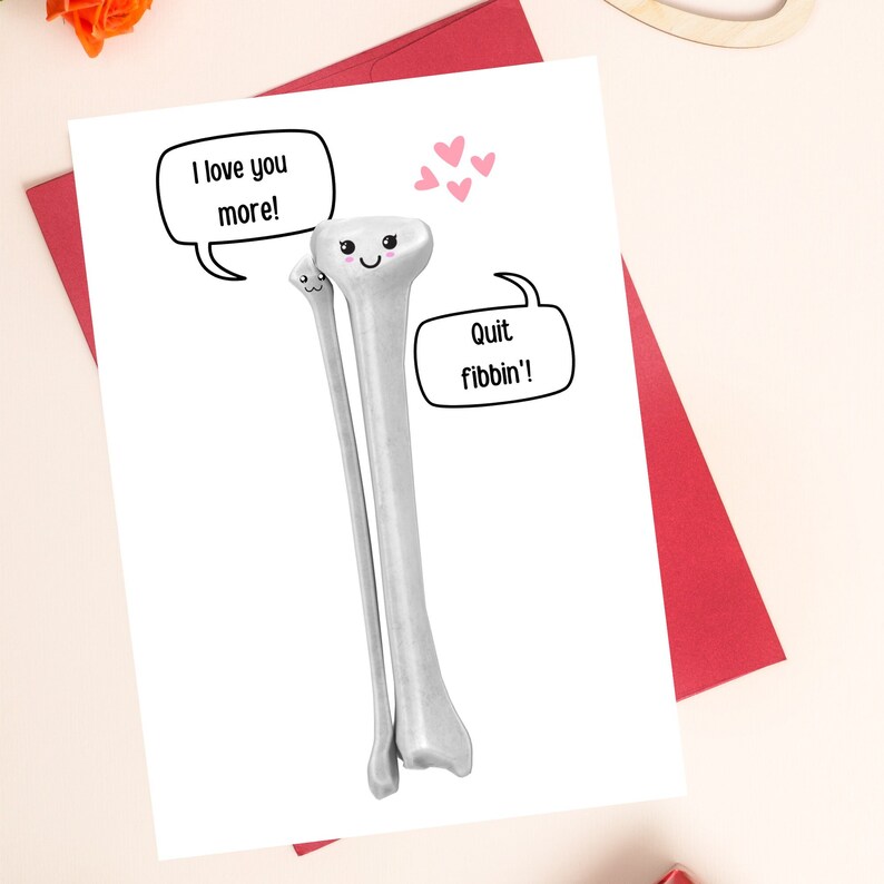 Funny Fibula/tibia Printable Valentine's Day Card, Digital Download for ...