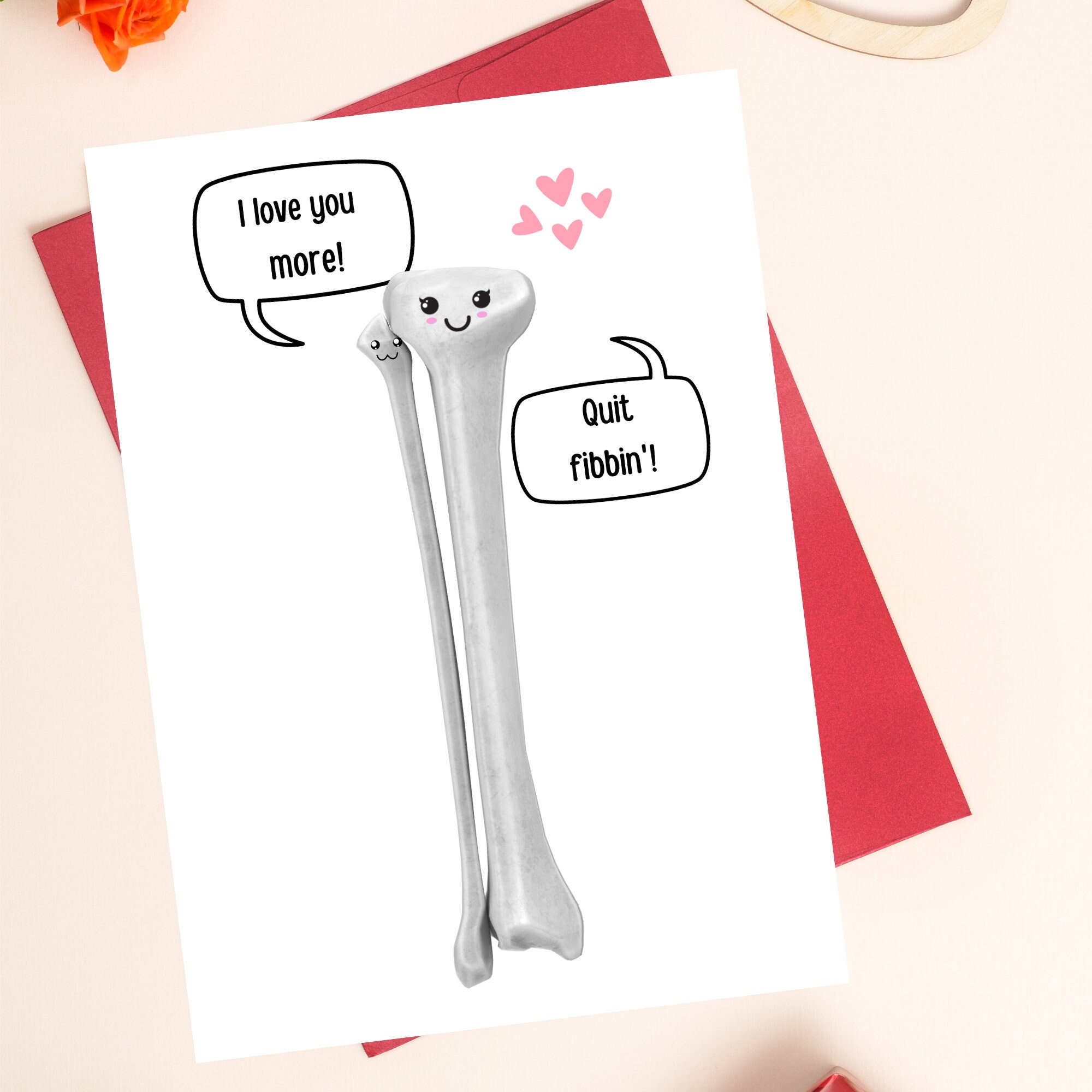 Funny Fibula/tibia Printable Valentine's Day Card, Digital Download for ...
