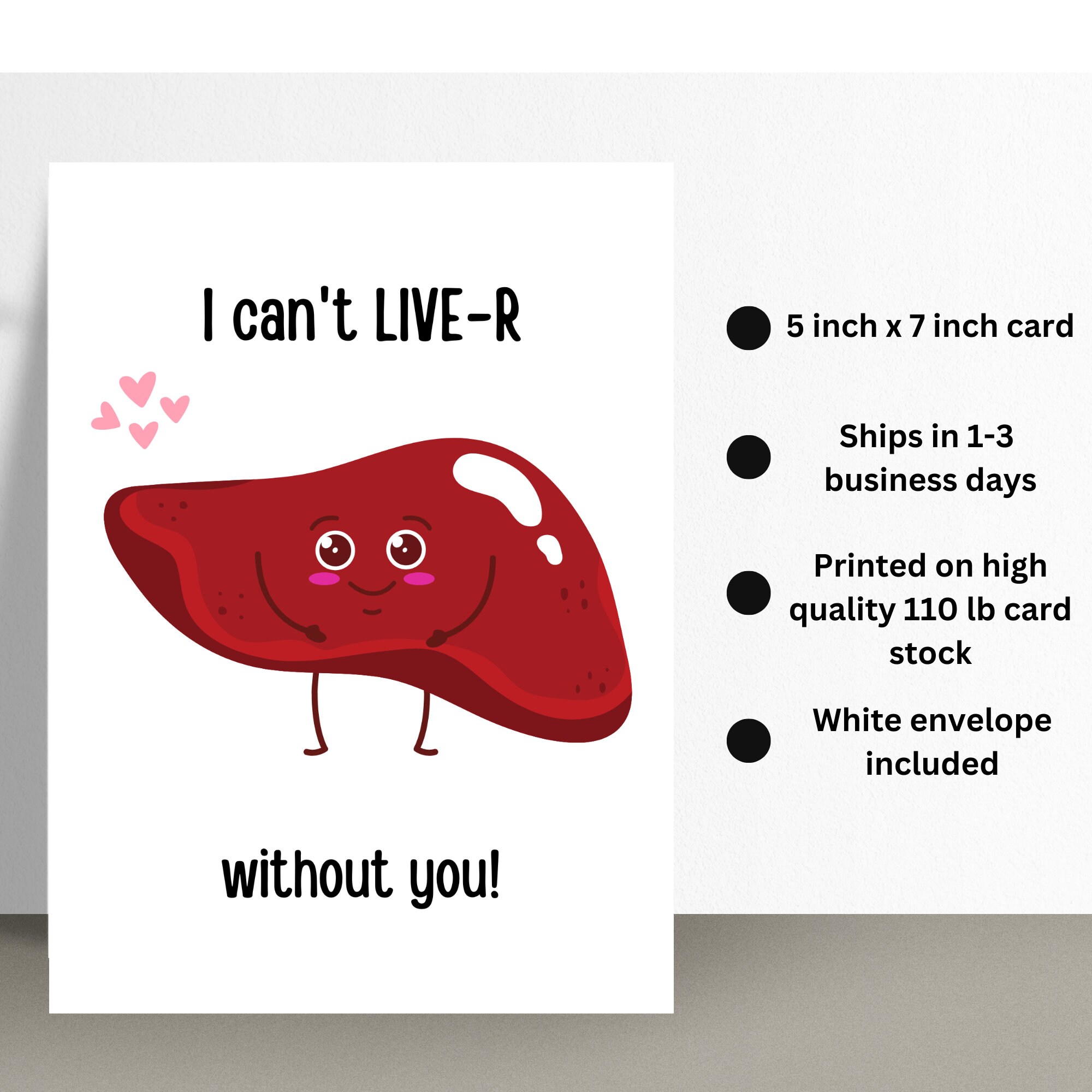 Funny Liver Valentine's Day Card, Clever Card for Medical Workers ...