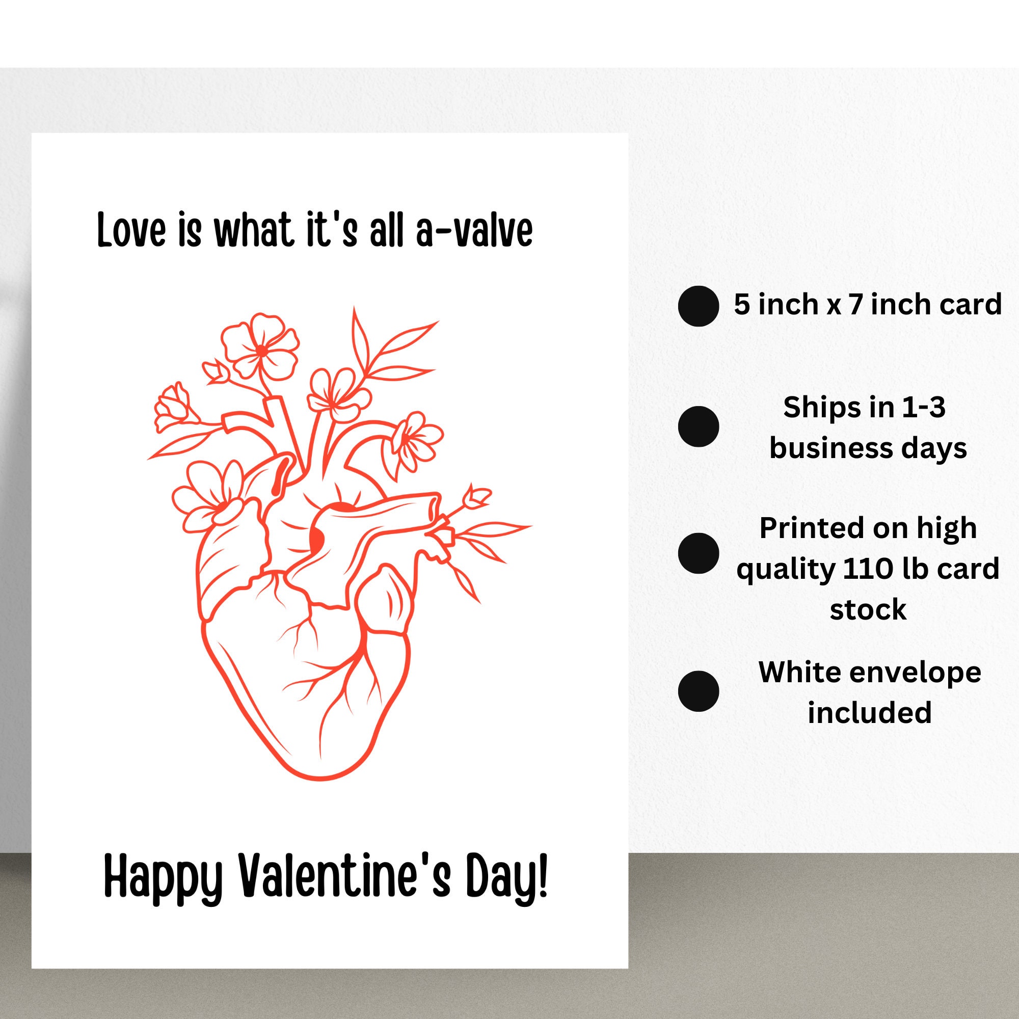 Funny Anatomical Heart Valentine's Day Card, Clever Card for Medical ...