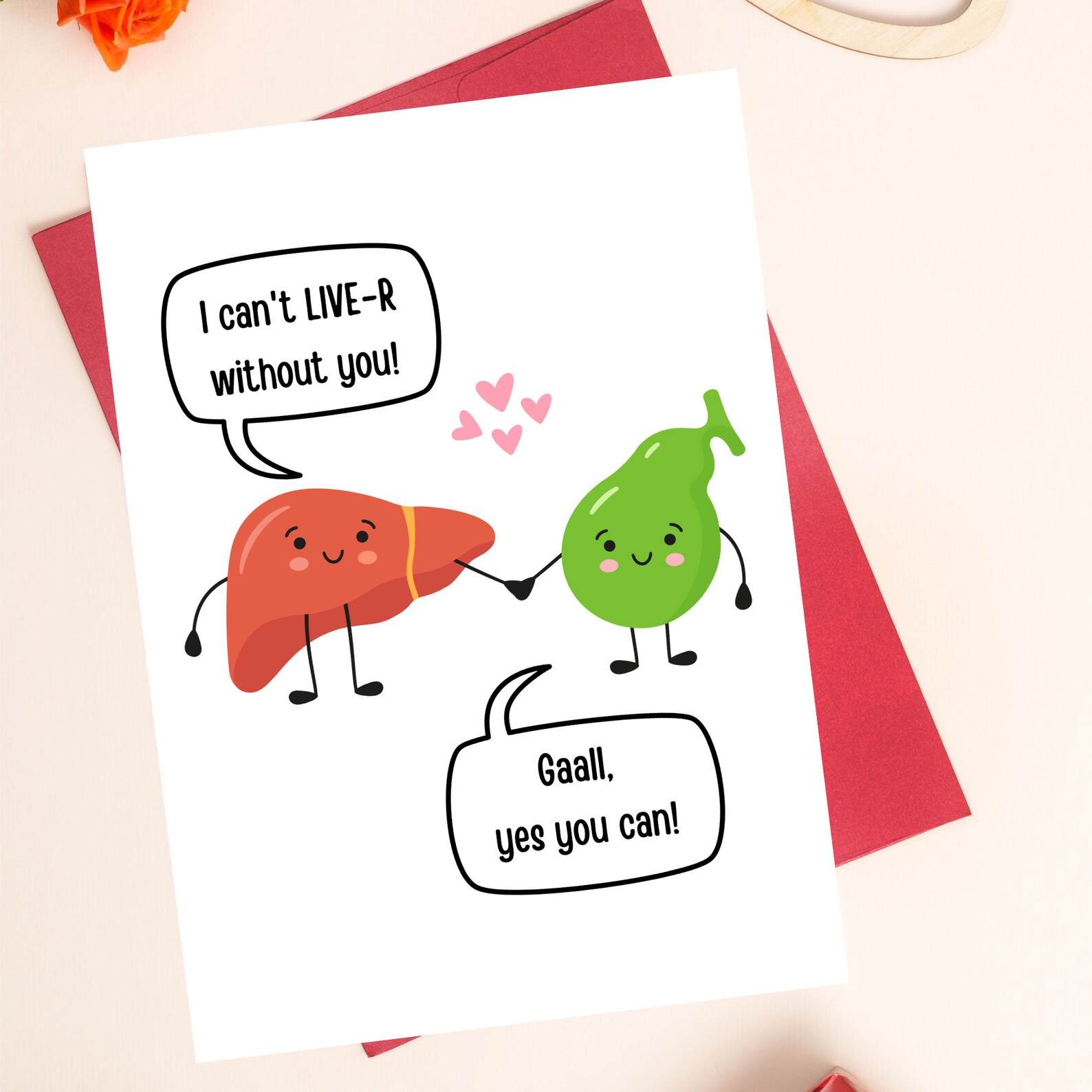 Funny Liver/gallbladder Valentine's Day Card, Clever Card for Medical ...