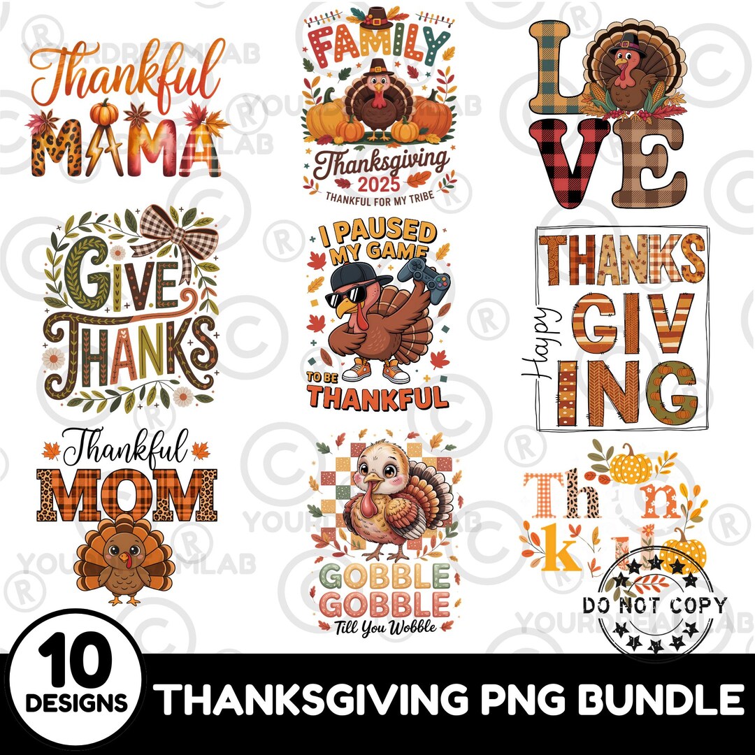 Thanksgiving Png, Thanksgiving Png Bundle, Thanks Gevenig Png, Floral ...