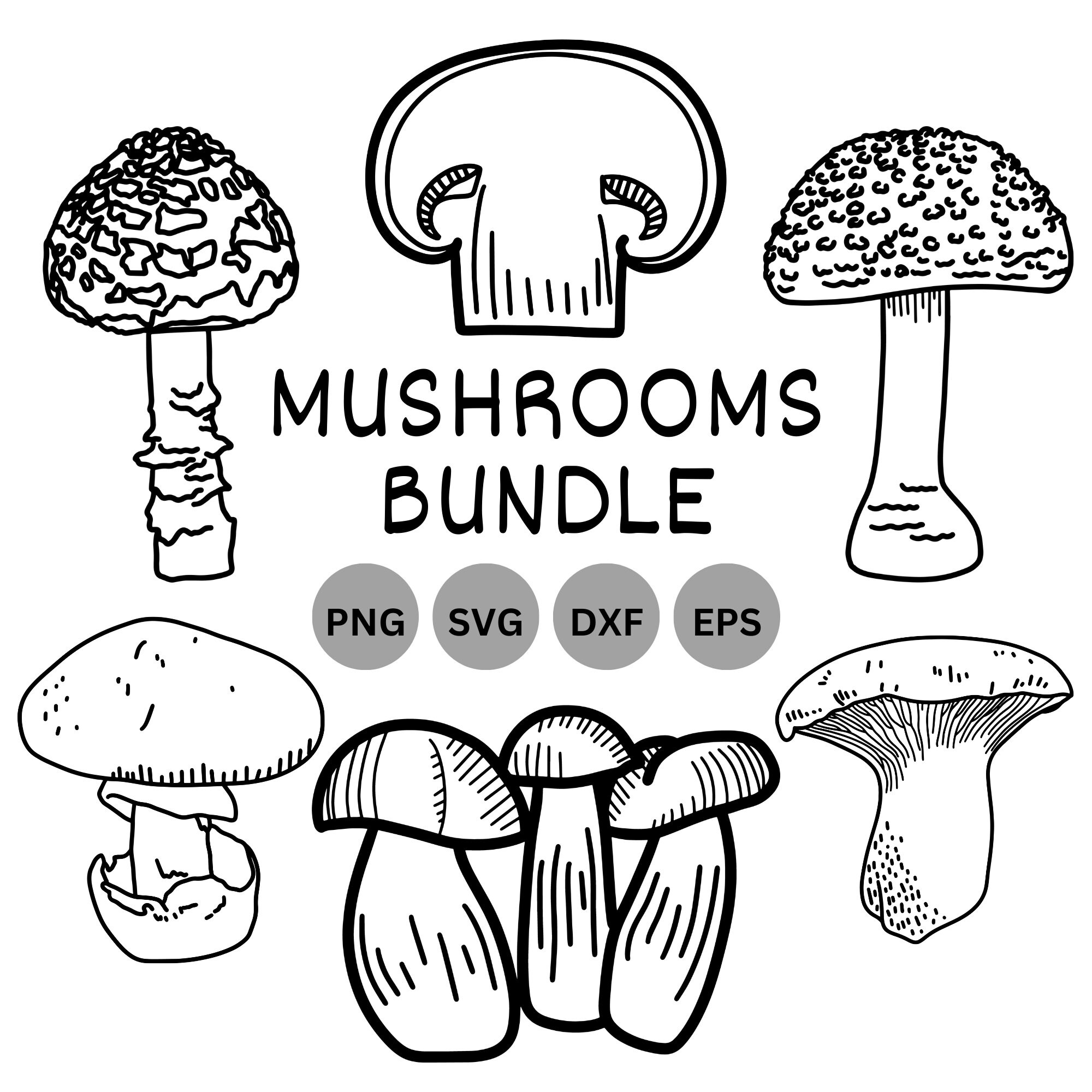 Mushrooms Svg, Mushroom Bundle Svg, Floral Mushroom Vinyl Cut File ...