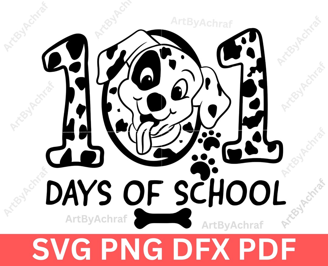 101 Days of School PNG, 101 Days of School Dalmatian, Kindergarten PNG ...