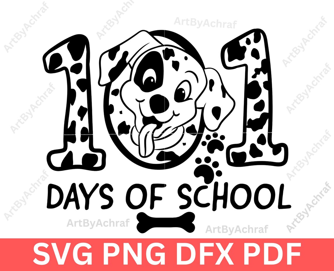 101 Days of School PNG, 101 Days of School Dalmatian, Kindergarten PNG ...