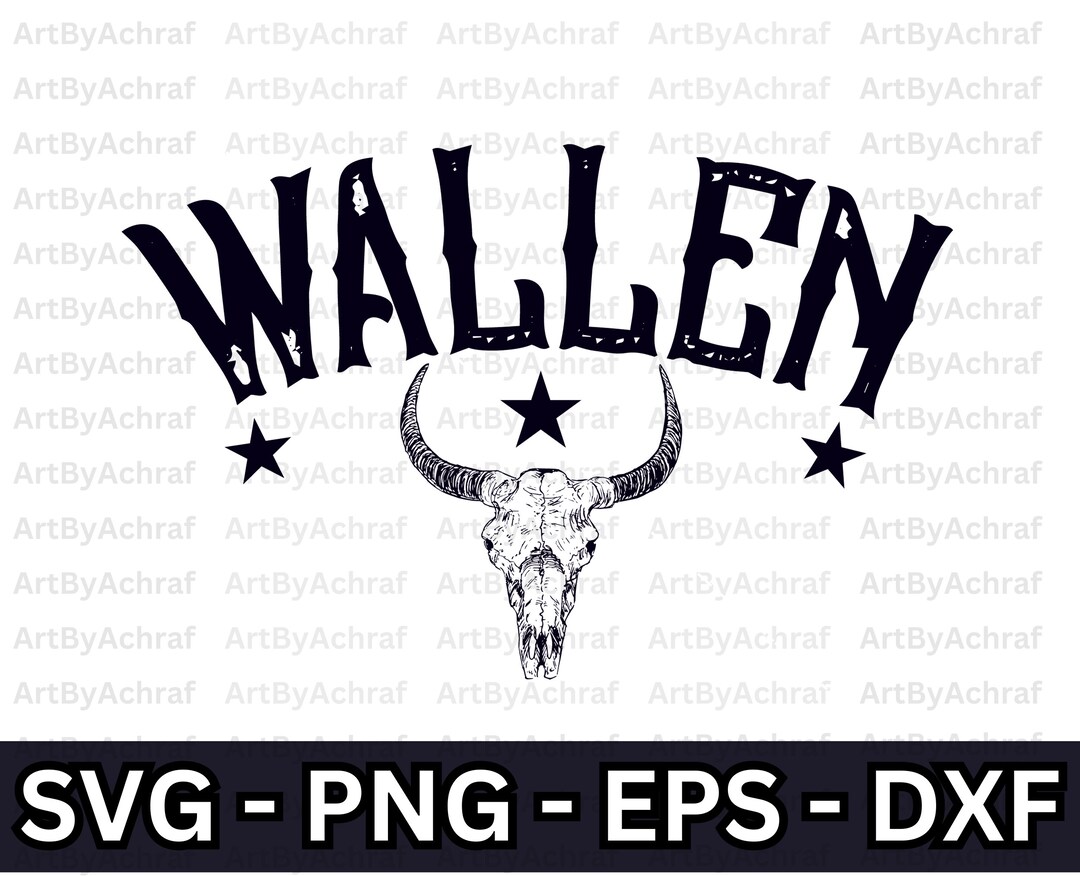 Wallen Bull Skull Svg, Cowboy Svg, Western, Country Western Svg ...
