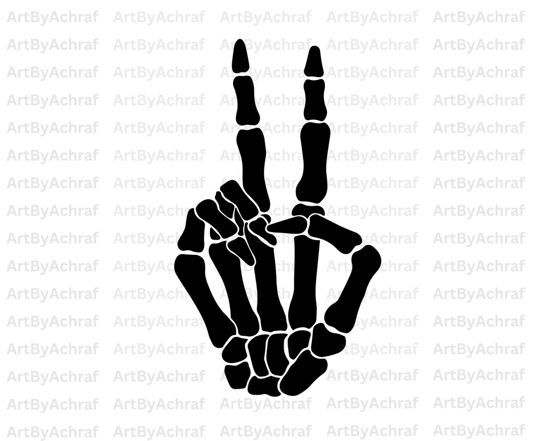 Skeleton Peace Sign,skeleton Peace Fingers Sign, Skeleton Peace Hand ...