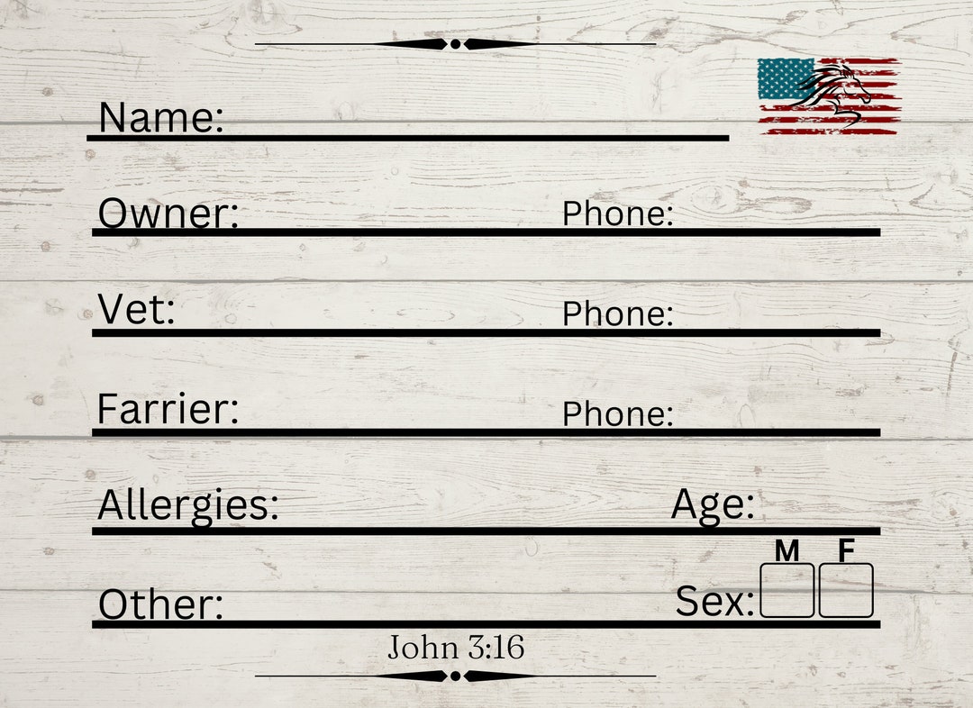 Horse Stall Labels-5 Instant Download - Etsy