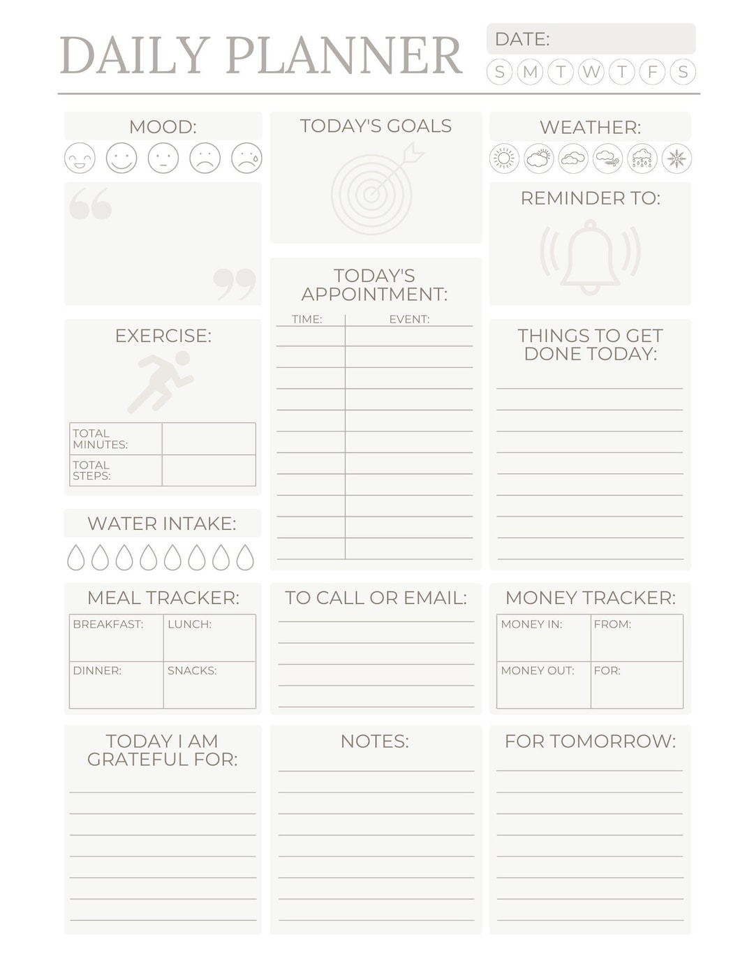 ADHD Daily Planner, Printable - Etsy