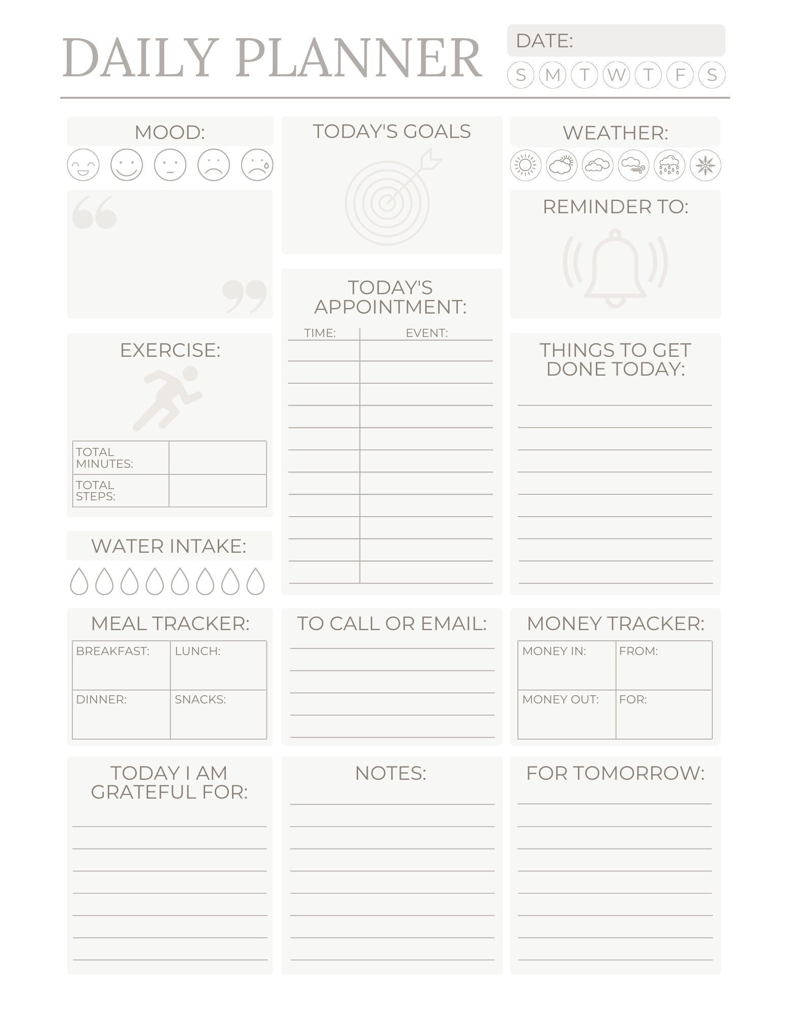 ADHD Daily Planner, Printable - Etsy