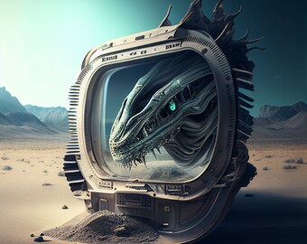 Alien Poster Printable Digital Art Gift for Ufo Lovers DIY - Etsy