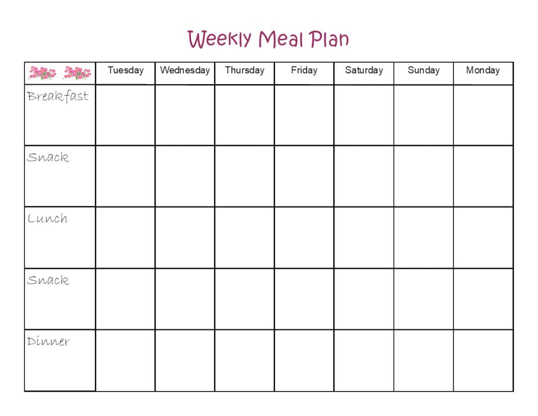 Weekly Meal Planner - Etsy