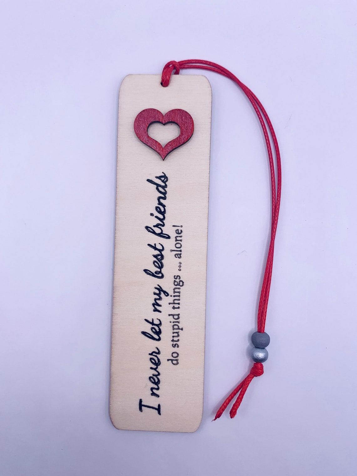 Best Friend Bookmark | Natural | Wooden Heart | Heart | Friendship ...