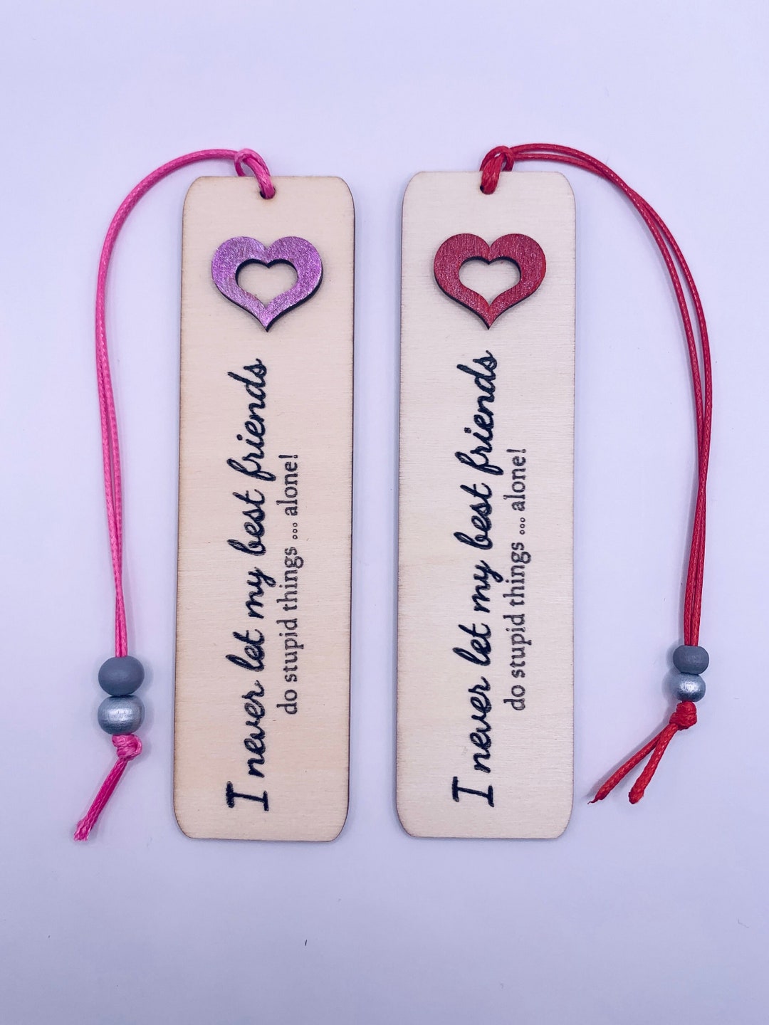 Best Friend Bookmark | Natural | Wooden Heart | Heart | Friendship ...