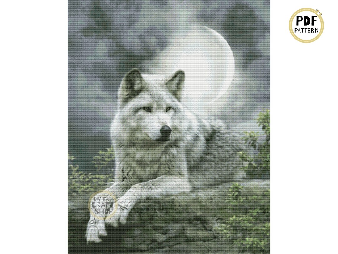 Wolf Cross Stitch Pattern: Modern Mystical Animal Art (PDF Download) - Etsy