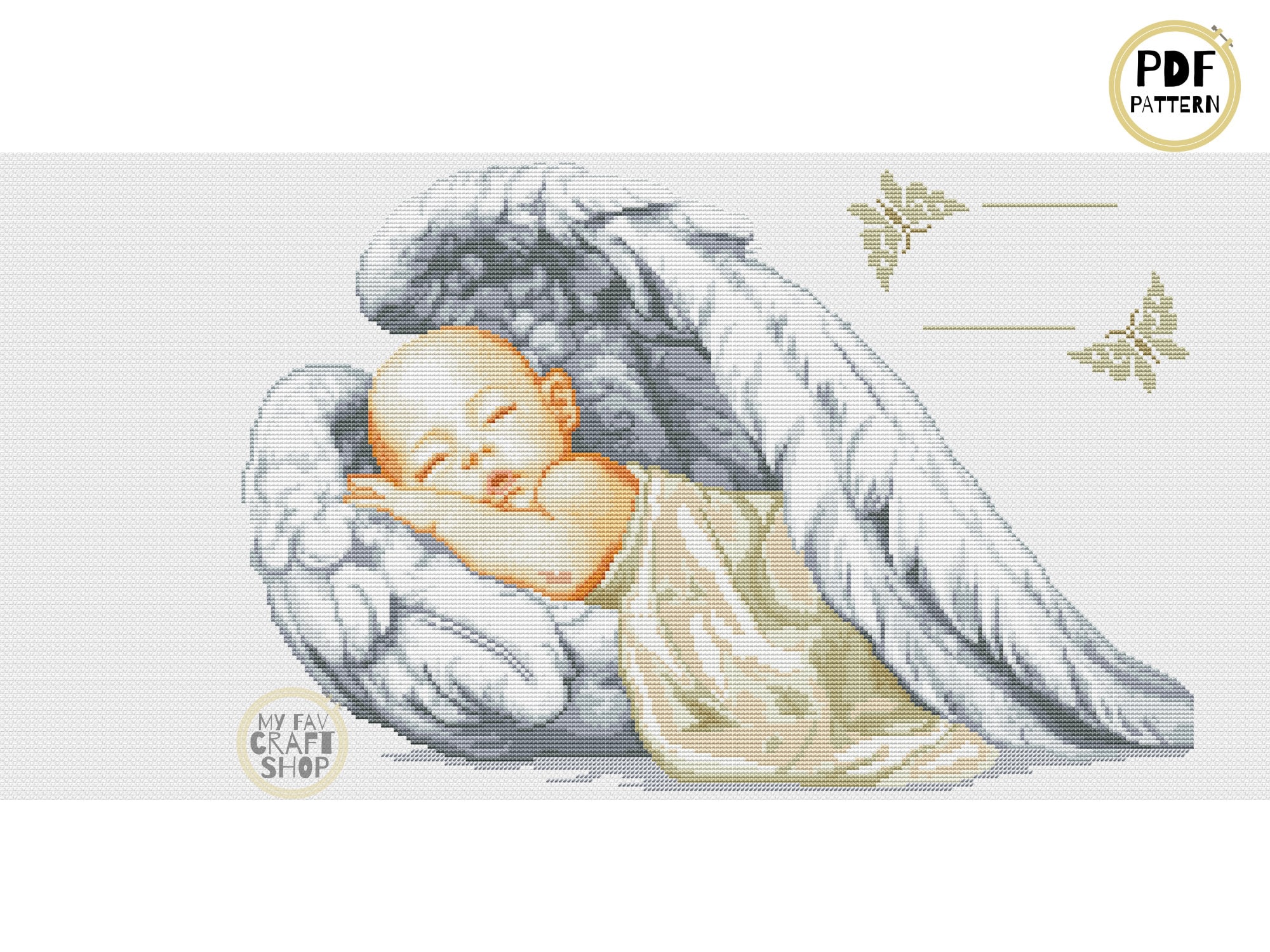 Sleeping Baby Angel Cross Stitch PDF. Instant Download. Counted Cross ...
