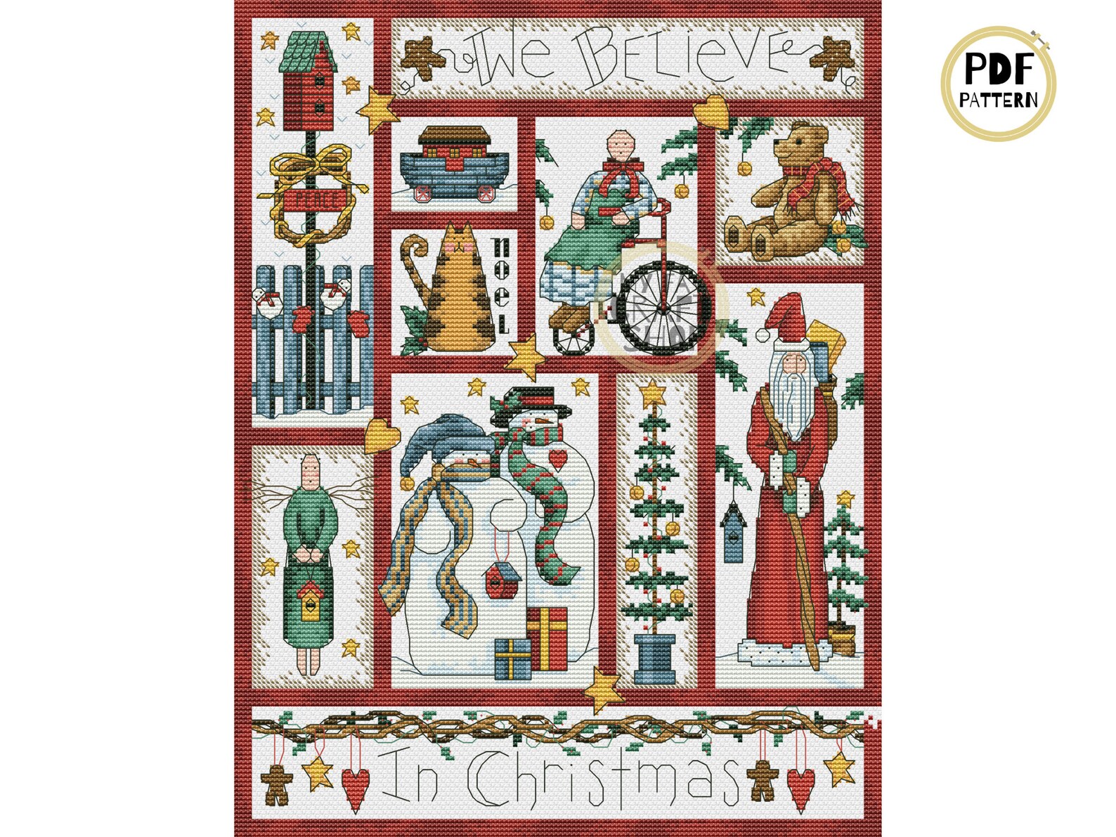 Holiday Sampler Cross Stitch PDF. Instant Download. Counted Cross ...